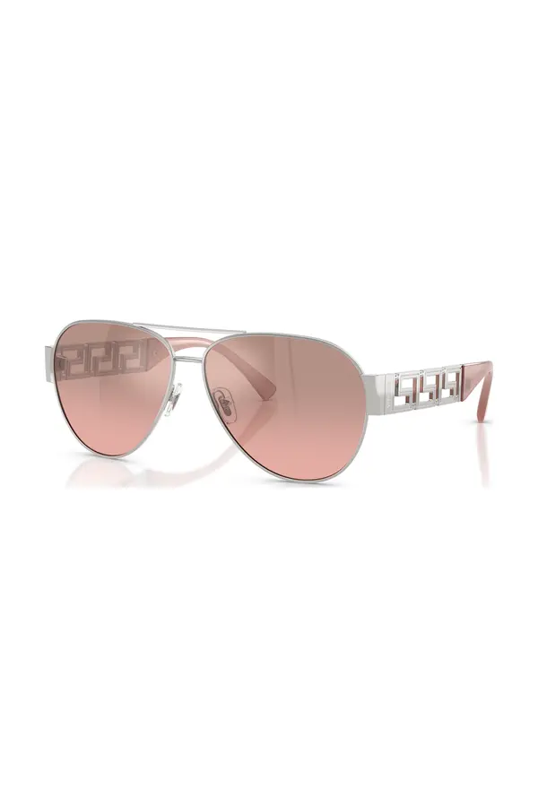 Versace Pilot Sunglasses With Engraved Logo