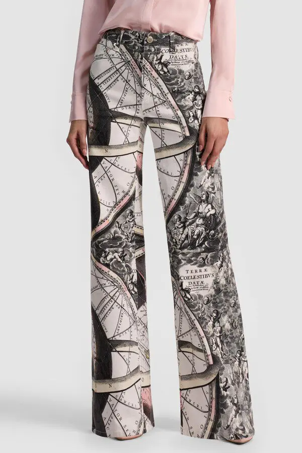Alice + Olivia Printed Wide Leg Jean