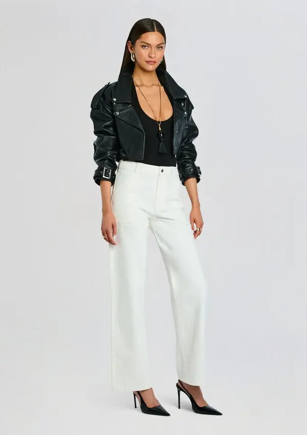 SEROYA Angelique Denim Pant - White