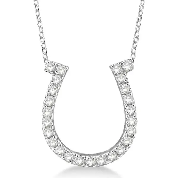 ALLUREZ Horseshoe Pendant Necklace 14k - Diamond
