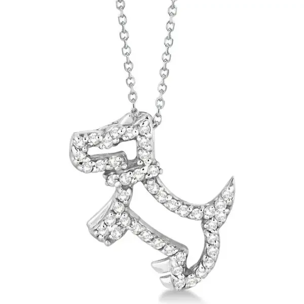 ALLUREZ Dog Pendant Necklace - Diamond