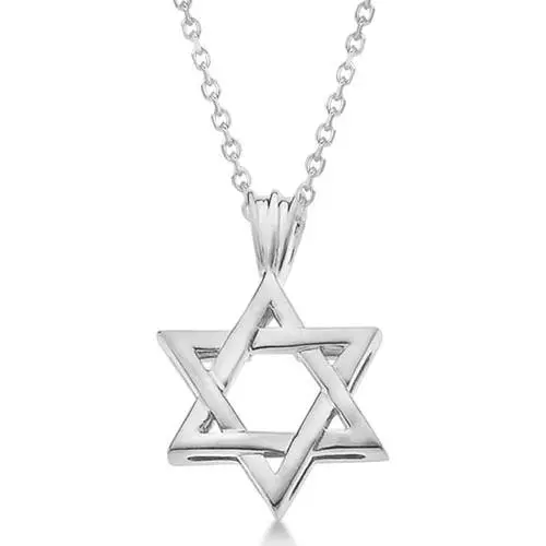ALLUREZ 14k Star Of David Pendant - White Gold