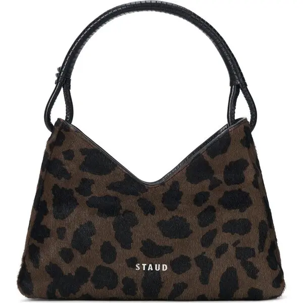 Staud Valerie Calf Hair Shoulder Bag - Leopard