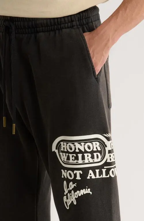 HONOR THE GIFT Not Allowed Graphic Cotton Fleece Pants