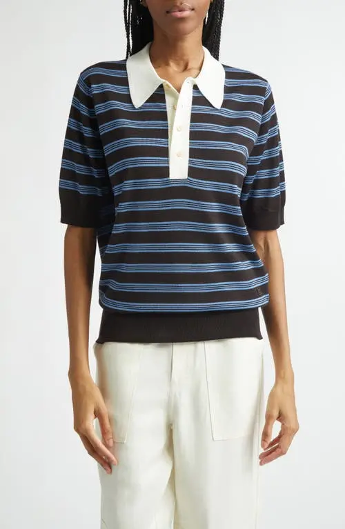 WALES BONNER Stripe Polo Sweater