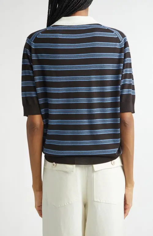 WALES BONNER Stripe Polo Sweater