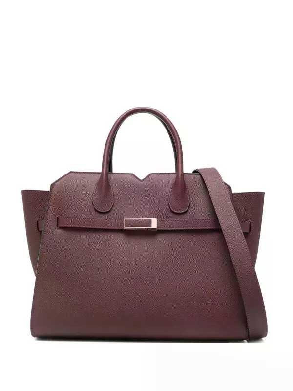 VALEXTRA Rectangle Leather Tote Bag - Red