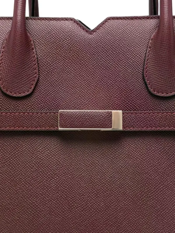 VALEXTRA Rectangle Leather Tote Bag - Red