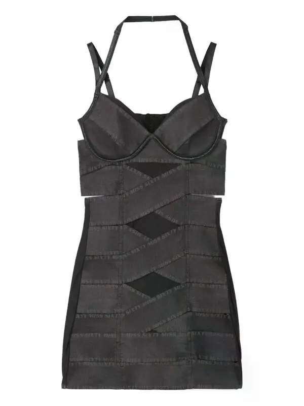Miss Sixty X Knwls Cut-out Halterneck Dress - Brown