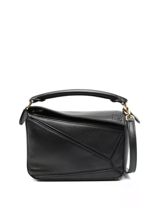 Loewe Mini Puzzle Leather Cross Body Bag - Black