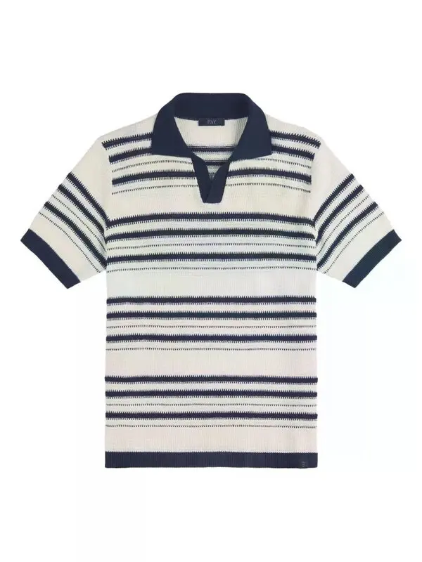 FAY Striped-pattern Short-sleeves Polo Shirt