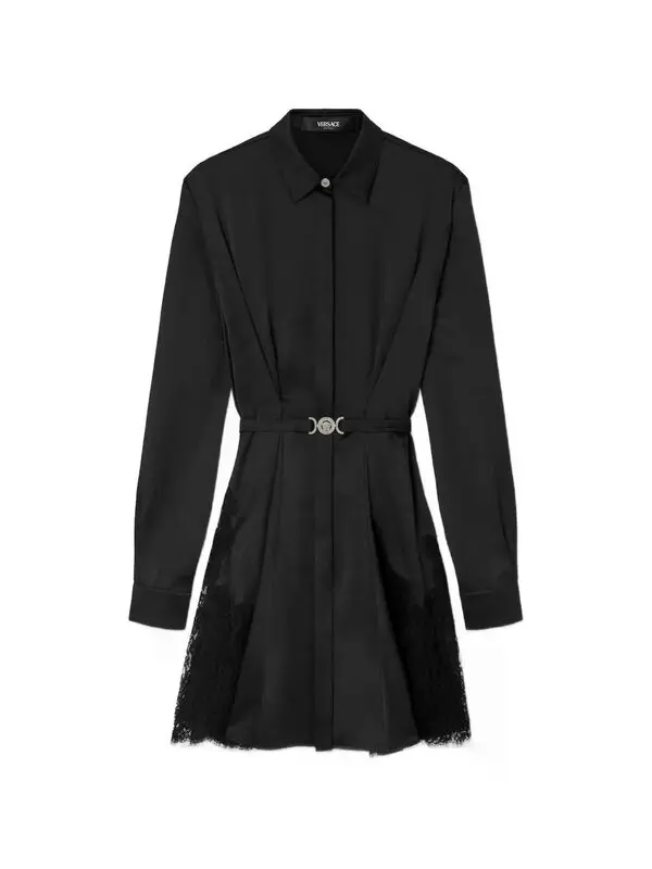 Versace Lace-trim Belted Dress