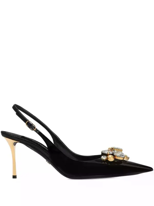 Dolce & Gabbana Crystal-embellished Slingback Pumps - Black