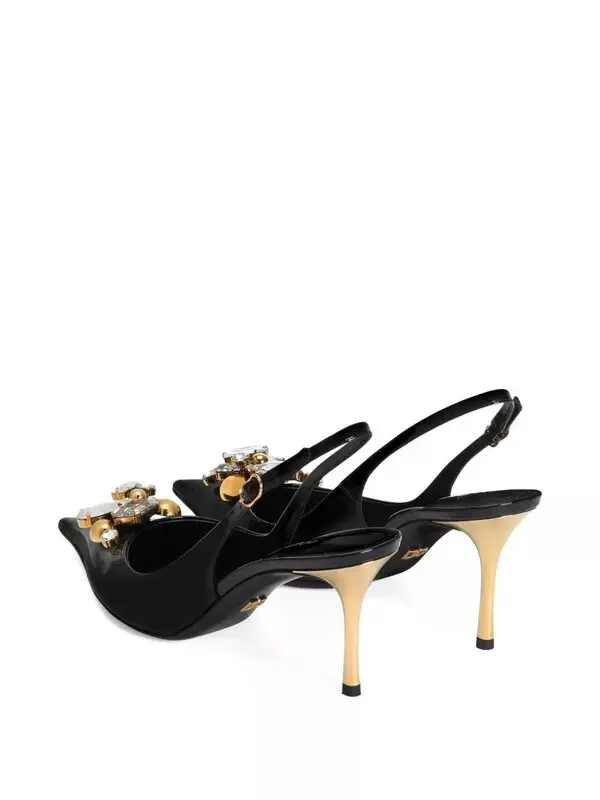 Dolce & Gabbana Crystal-embellished Slingback Pumps - Black