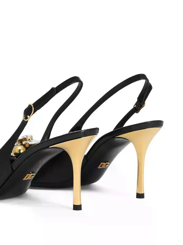 Dolce & Gabbana Crystal-embellished Slingback Pumps - Black