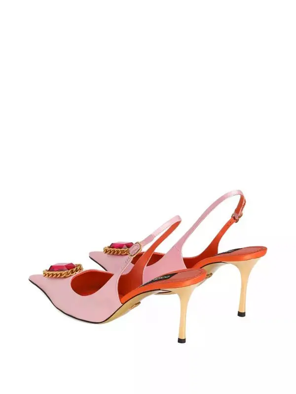 Dolce & Gabbana Satin Jewel Embellished Pumps - Pink