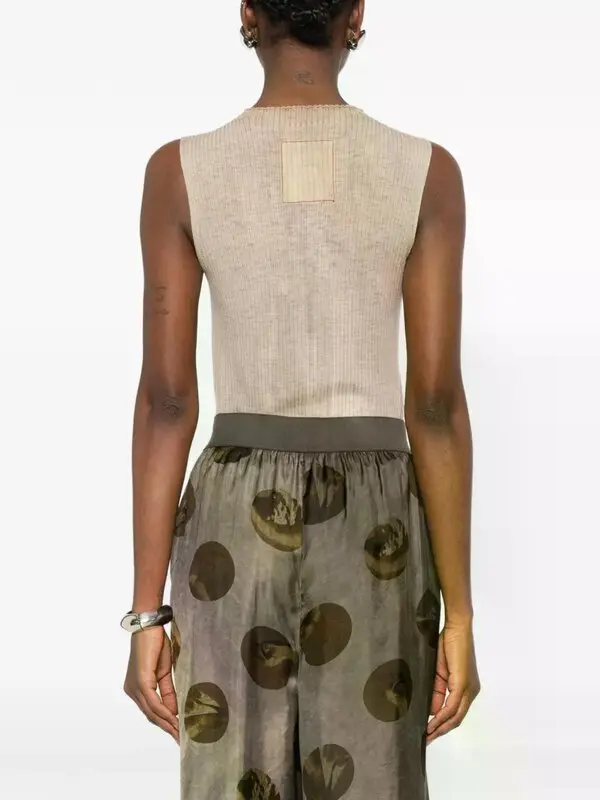UMA WANG Sleeveless Ribbed Top - Neutrals