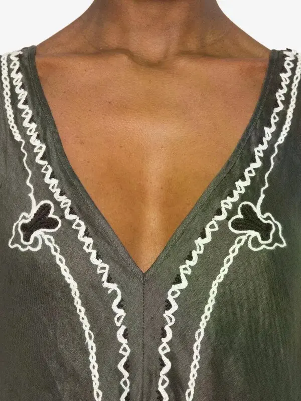 P.a.r.o.s.h Embroidery V-neck Maxi Dress