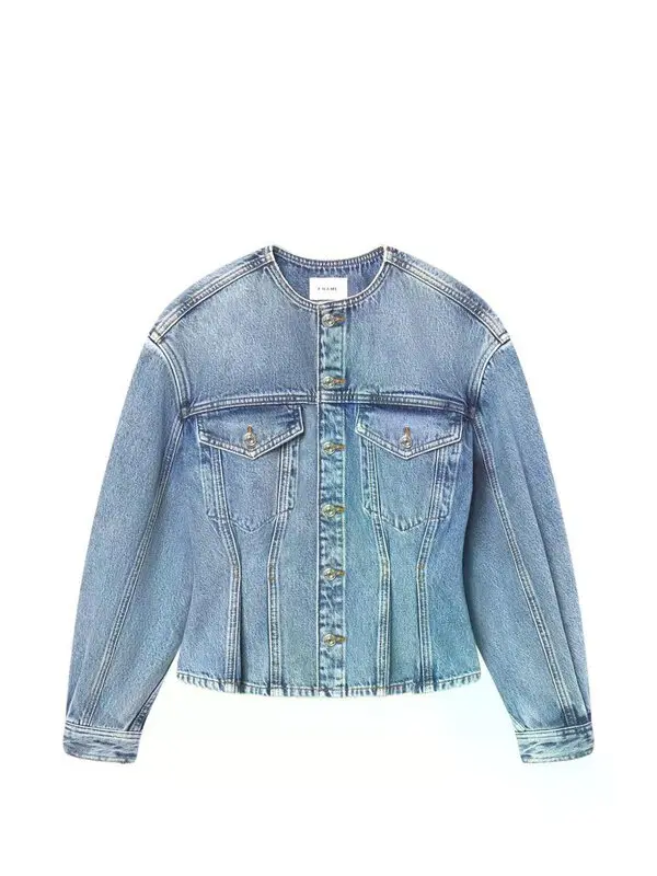 FRAME Nipped Collarless Jacket - Blue