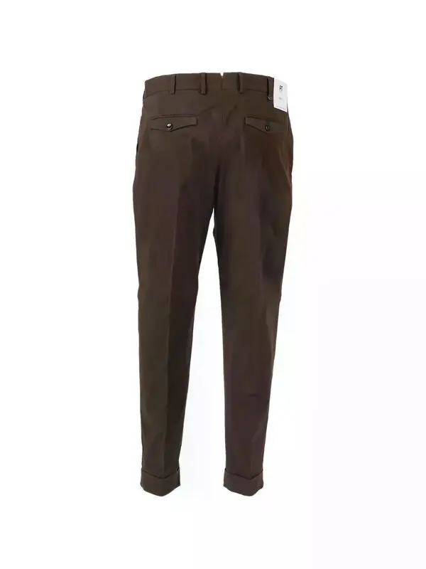 PT TORINO Pleated Turn-up Trousers - Brown