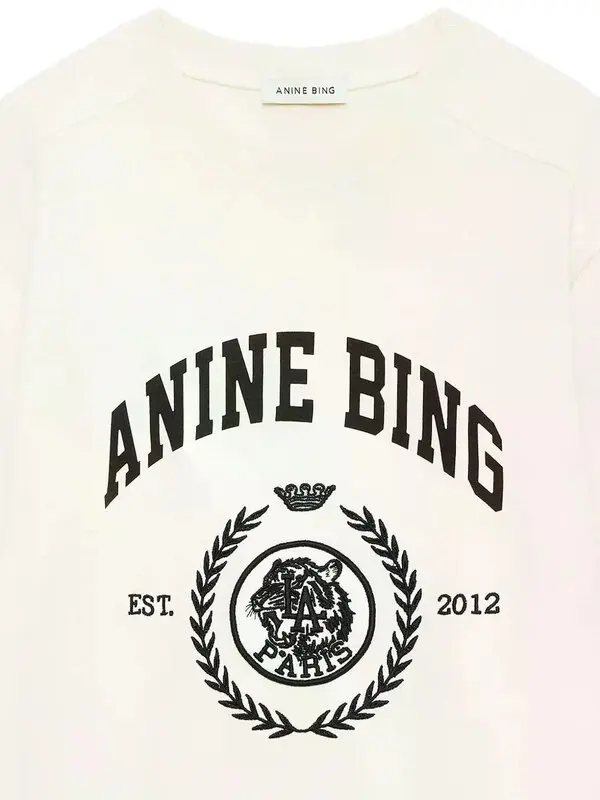 ANINE BING Jaylin Graphic-print T-shirt - Neutrals