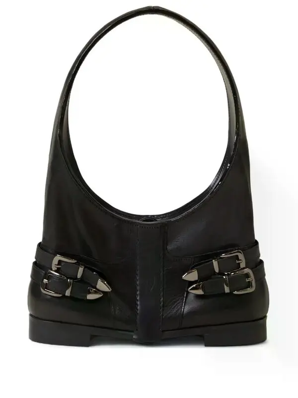 EDEN TAN Buckle-detail Leather Tote Bag