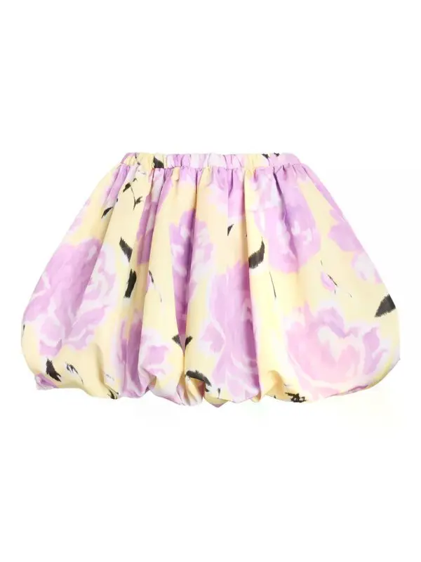 PATOU Floral-print Mini Skirt With Elasticated Waist - Yellow