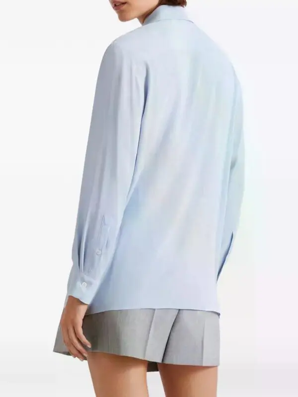 Marella Flower-appliqué Tie-neck Shirt