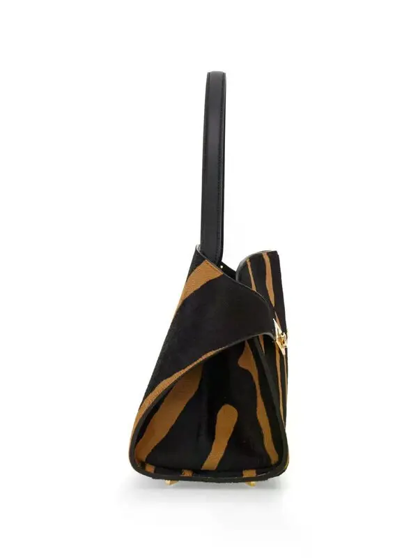 FERRAGAMO Hug Soft Bicolor Shoulder Bag - Black
