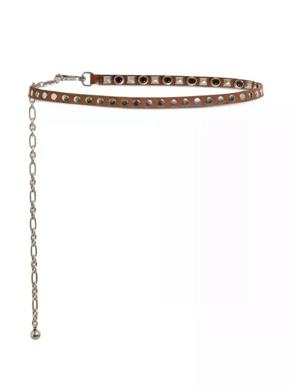 Etro Studded Leather Belt - Brown