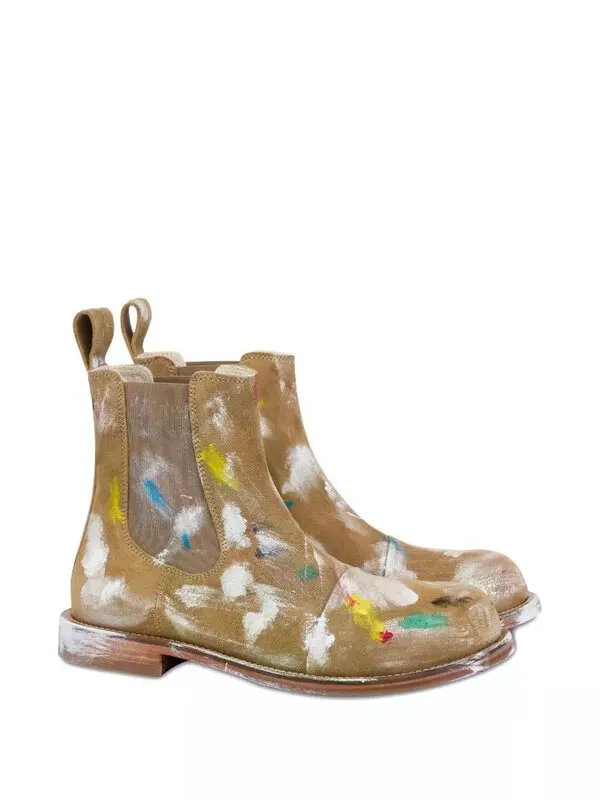 Moschino Pull-tab Painted Chelsea Boots