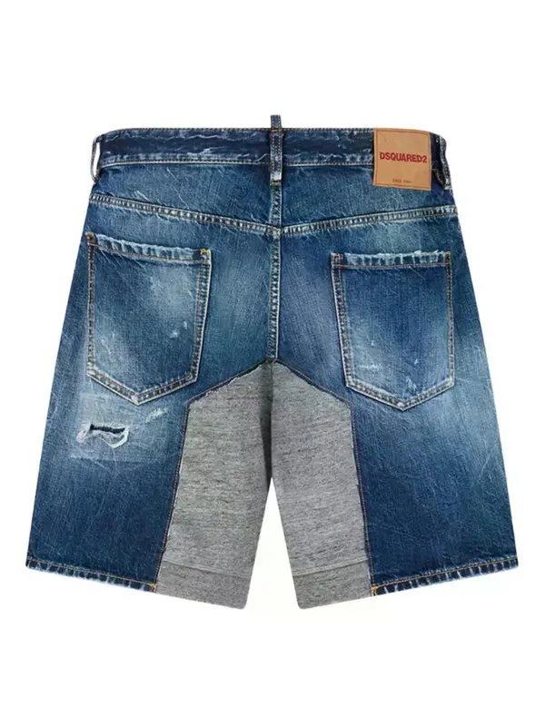 Dsquared2 Medium Wash Ripped Hybrid Shorts