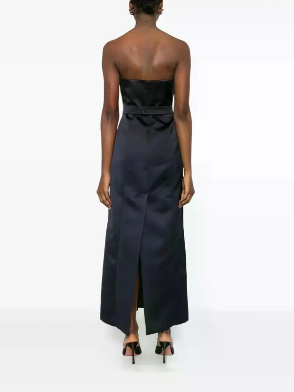 P.a.r.o.s.h Strapless Midi Dress With Bow Detail - Blue