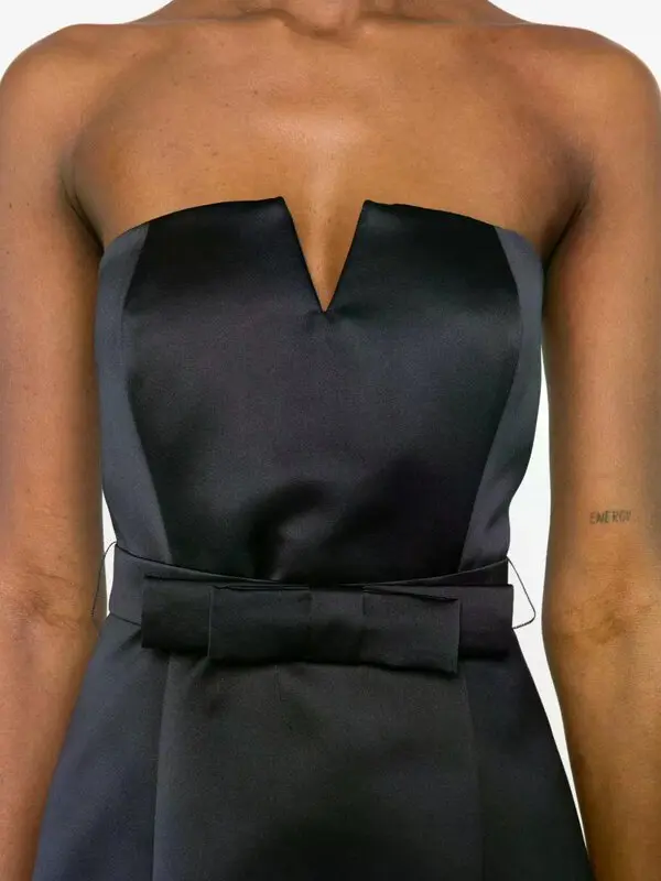 P.a.r.o.s.h Strapless Midi Dress With Bow Detail - Blue
