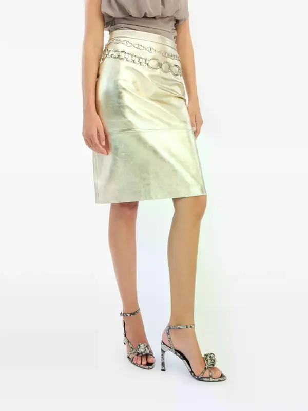 ROTATE BY BIRGER CHRISTENSEN Leather Midi Skirt