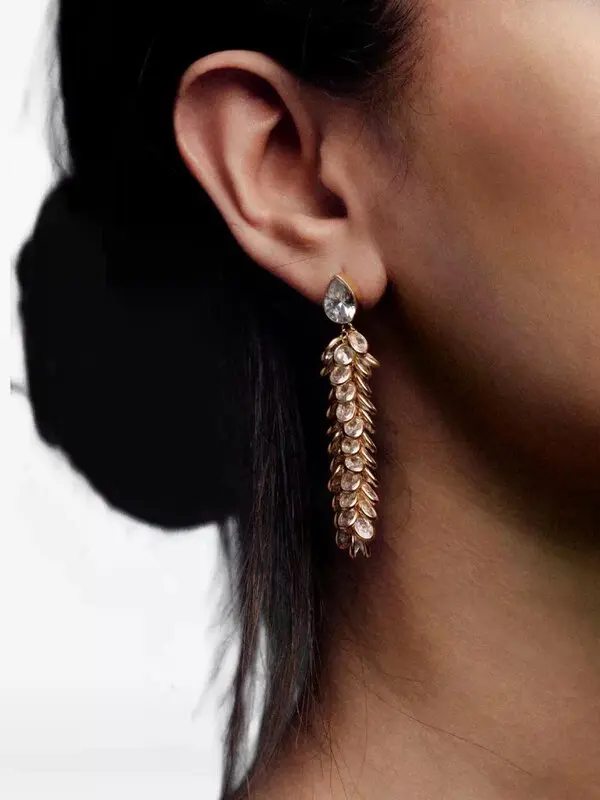 FREYA ROSE Crystal Long Drop Earrings - Gold