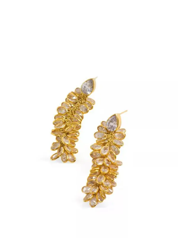 FREYA ROSE Crystal Long Drop Earrings - Gold