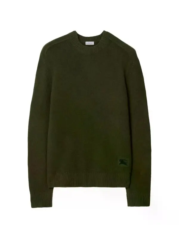 Burberry Cashmere Sweater With Equestrian Knight Design - Green