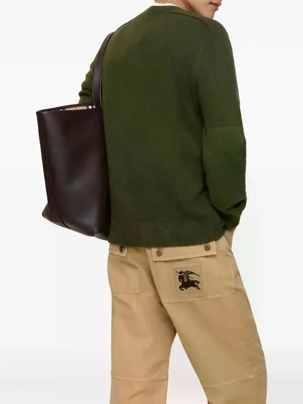 Burberry Cashmere Sweater With Equestrian Knight Design - Green