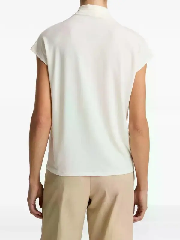 Vince Twist Neck Cap-sleeve Blouse