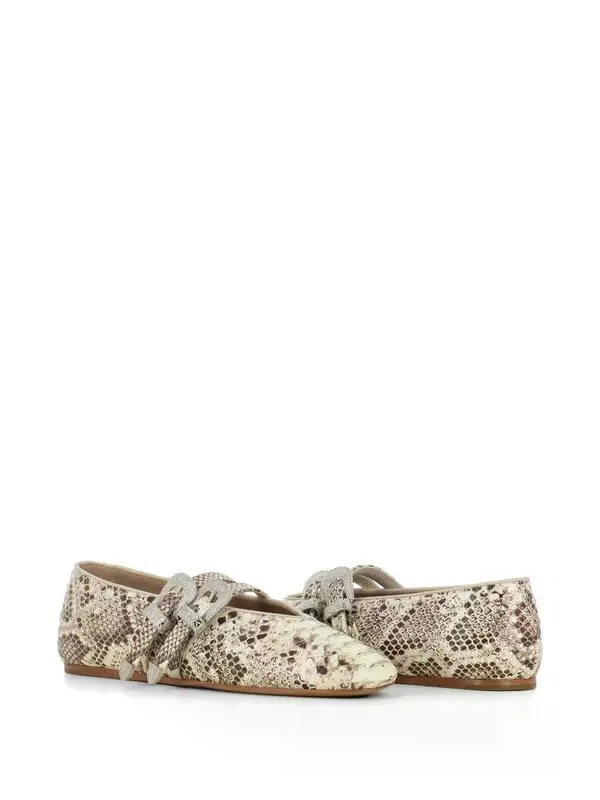 Le Monde Beryl Classic Claudia Buckled Ballet Flats - Neutrals