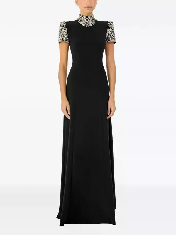 Jenny Packham Pricile Embellished Collar Dress