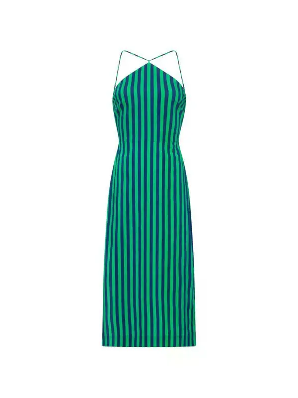 SIMONMILLER Kit Striped Tie-back Maxi Dress - Green