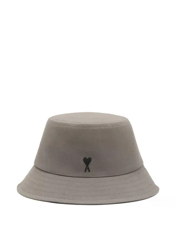 AMI Paris De Coeur Embroidered Bucket Hat - Grey