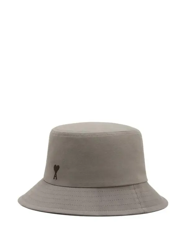 AMI Paris De Coeur Embroidered Bucket Hat - Grey