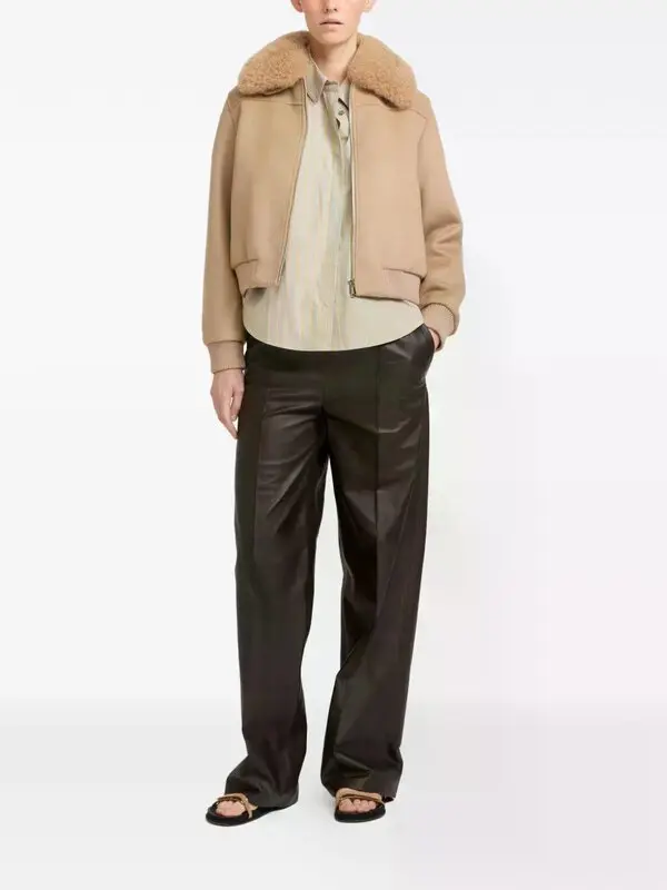 YVES SALOMON Lambswool-collar Bomber Jacket