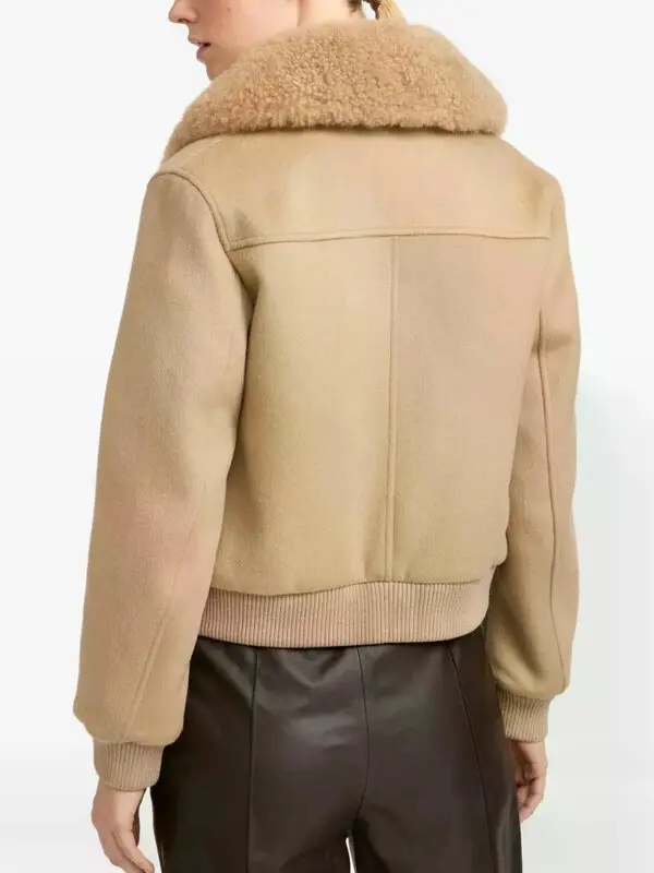 YVES SALOMON Lambswool-collar Bomber Jacket