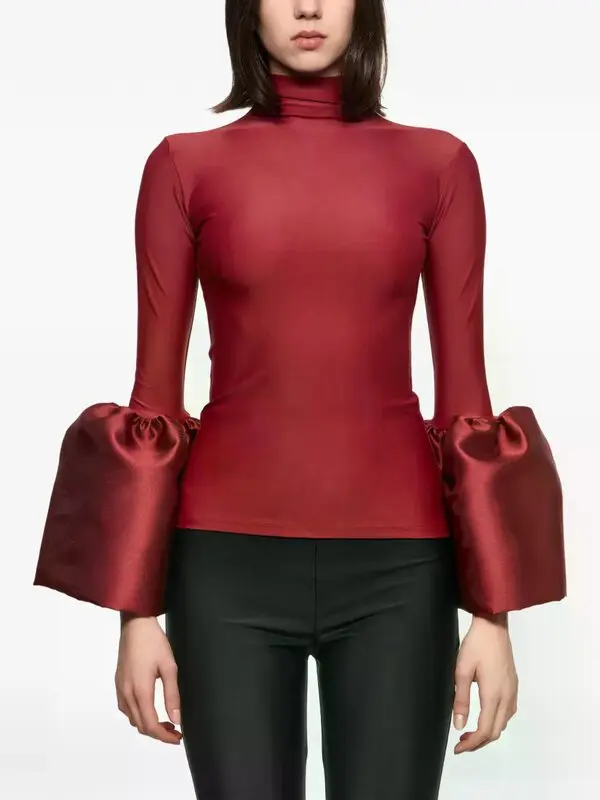 ATU BODY COUTURE High-neck Bell-sleeve Top - Red