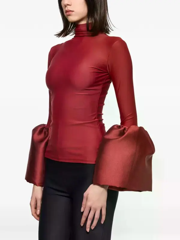 ATU BODY COUTURE High-neck Bell-sleeve Top - Red