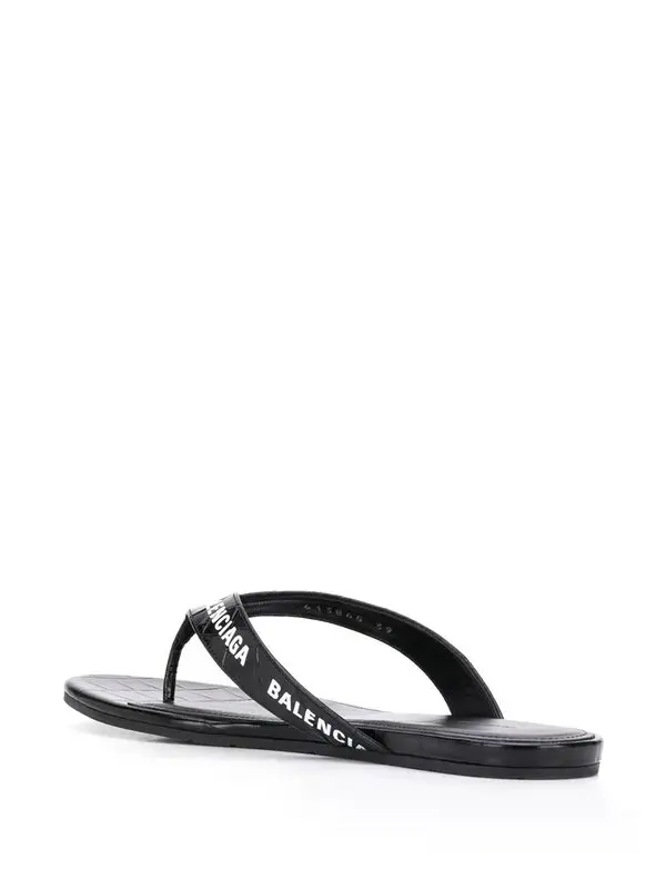 Balenciaga Crocodile Effect Logo Sandals